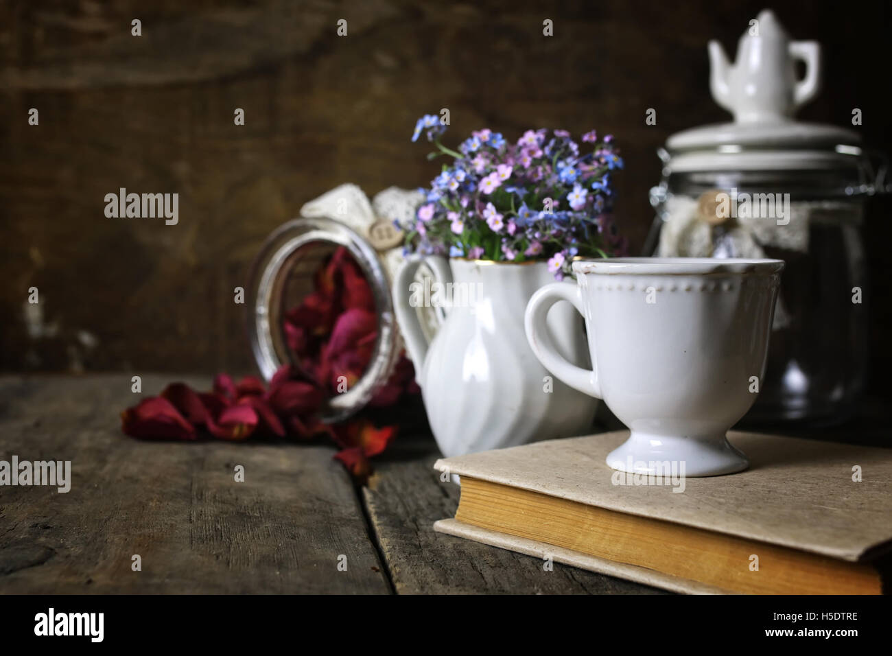 vintage tea rose dry petal Stock Photo - Alamy