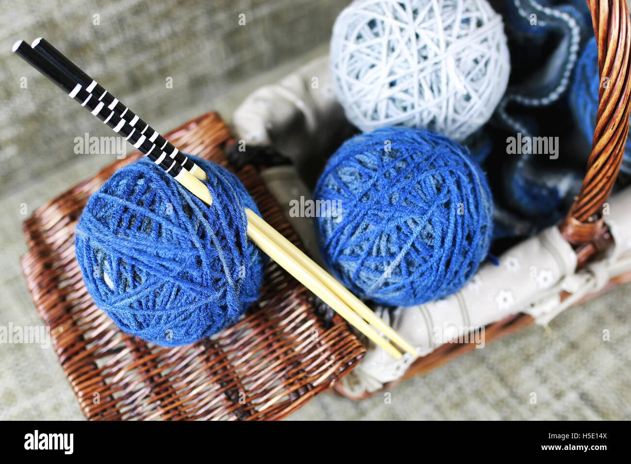 knitting wool ball hobby Stock Photo - Alamy