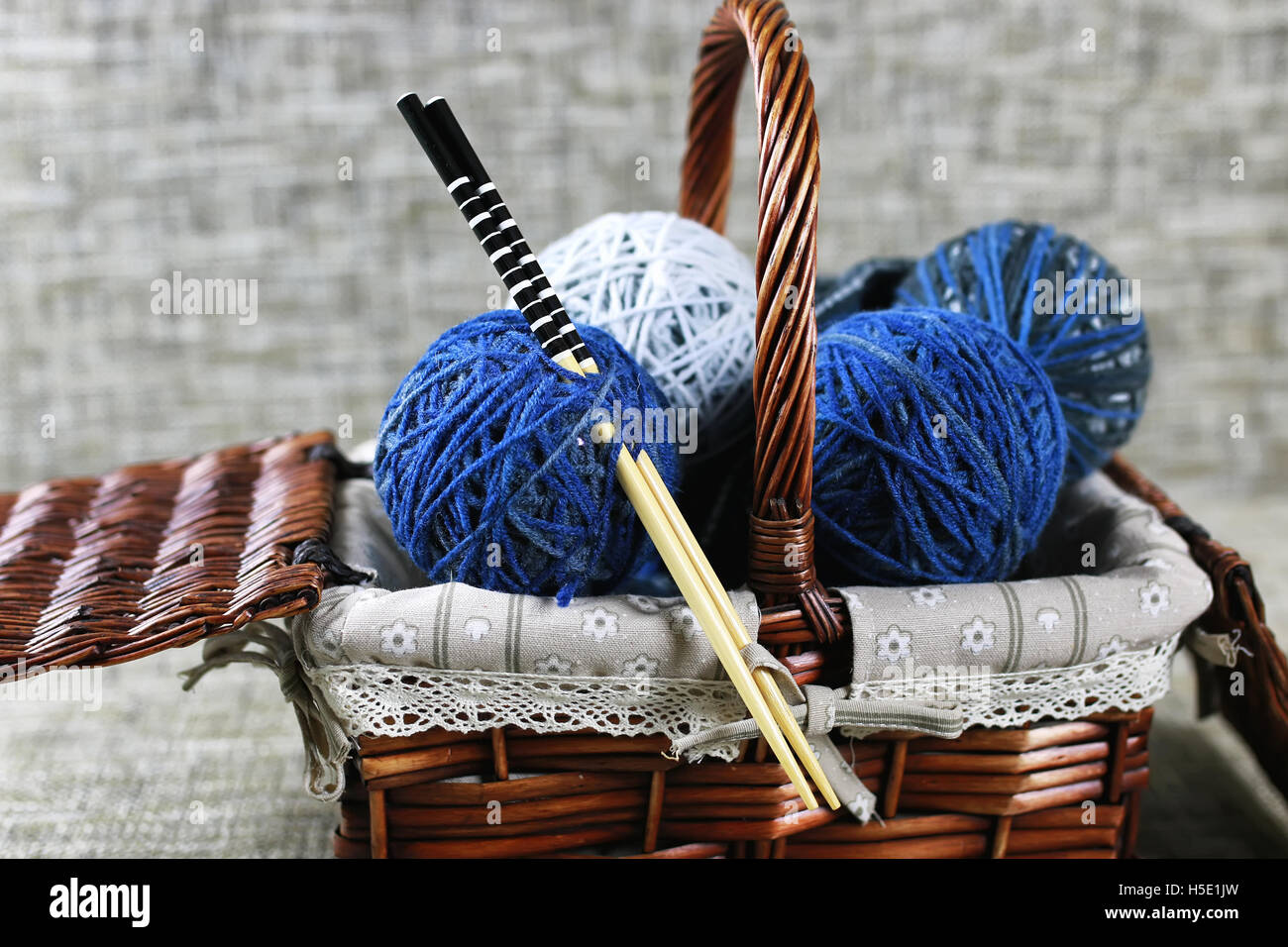 knitting wool ball hobby Stock Photo - Alamy