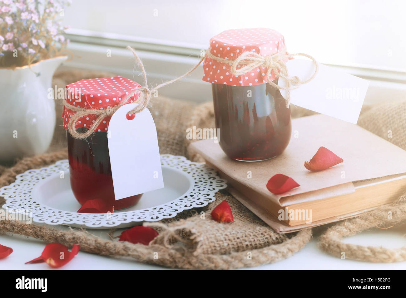 harvest rustic homemade jam Stock Photo - Alamy