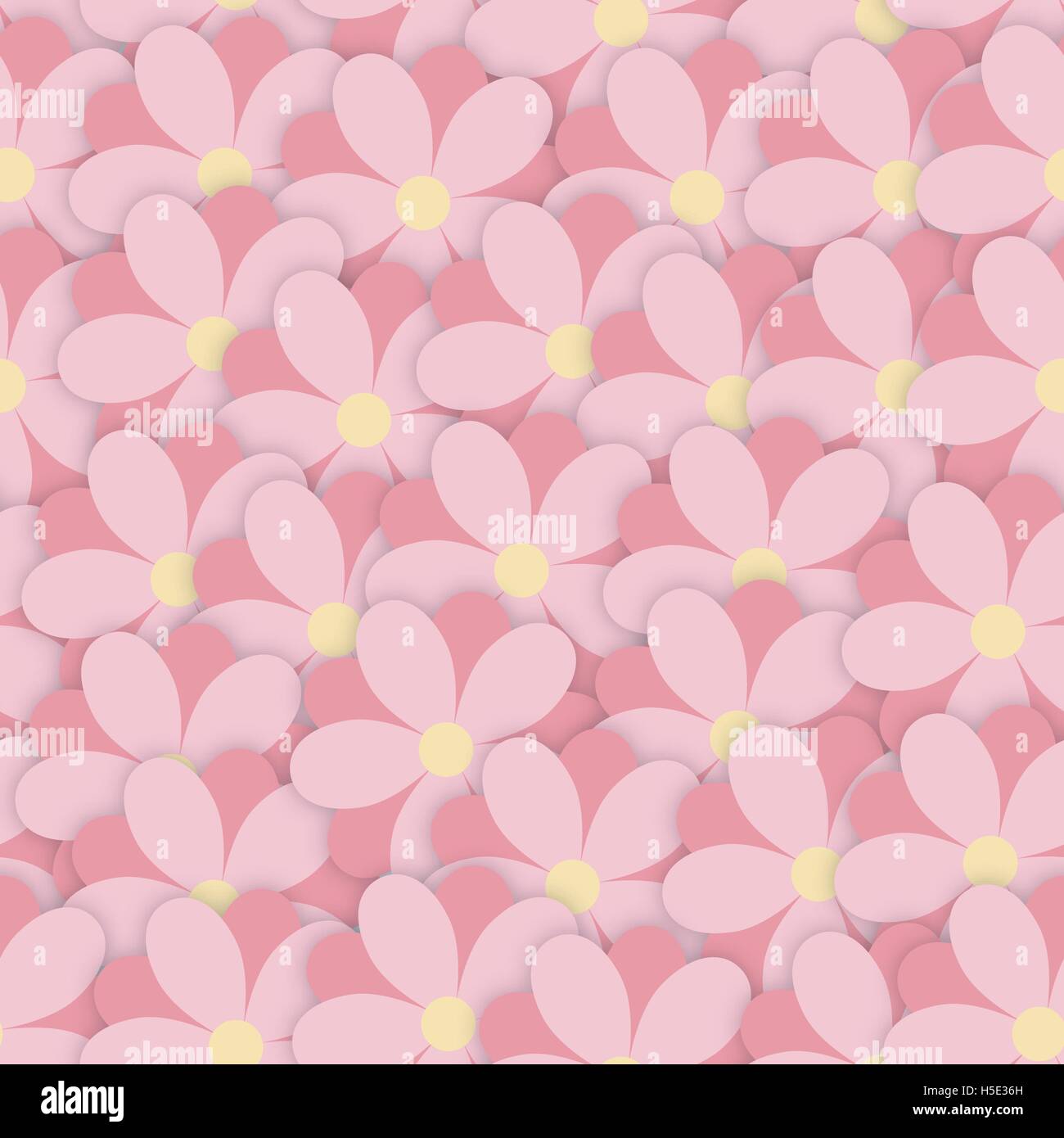 overlap cute pink seamless floral pattern flowers Stock Vector Image ...