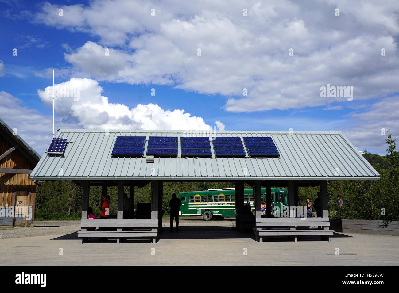 Solar panels powering the visitor center at Denali National Park and ...