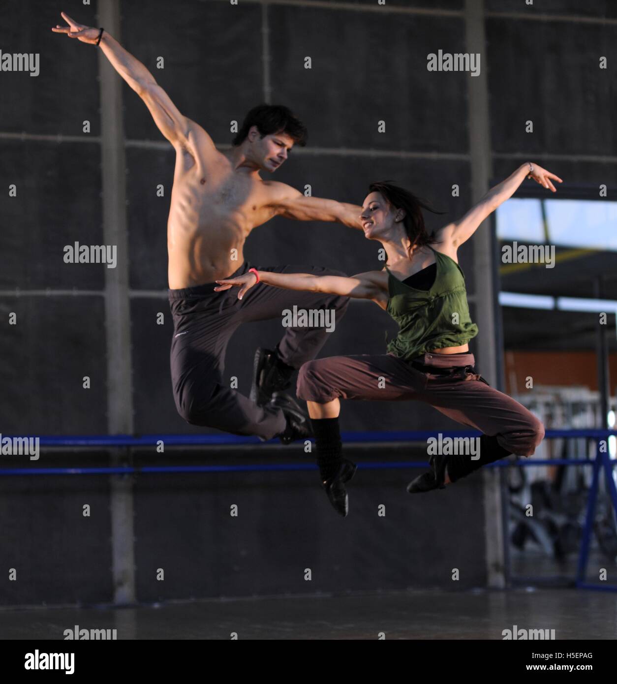 Couple of dancer perform classic dance Pas de Deux musical Stock Photo ...