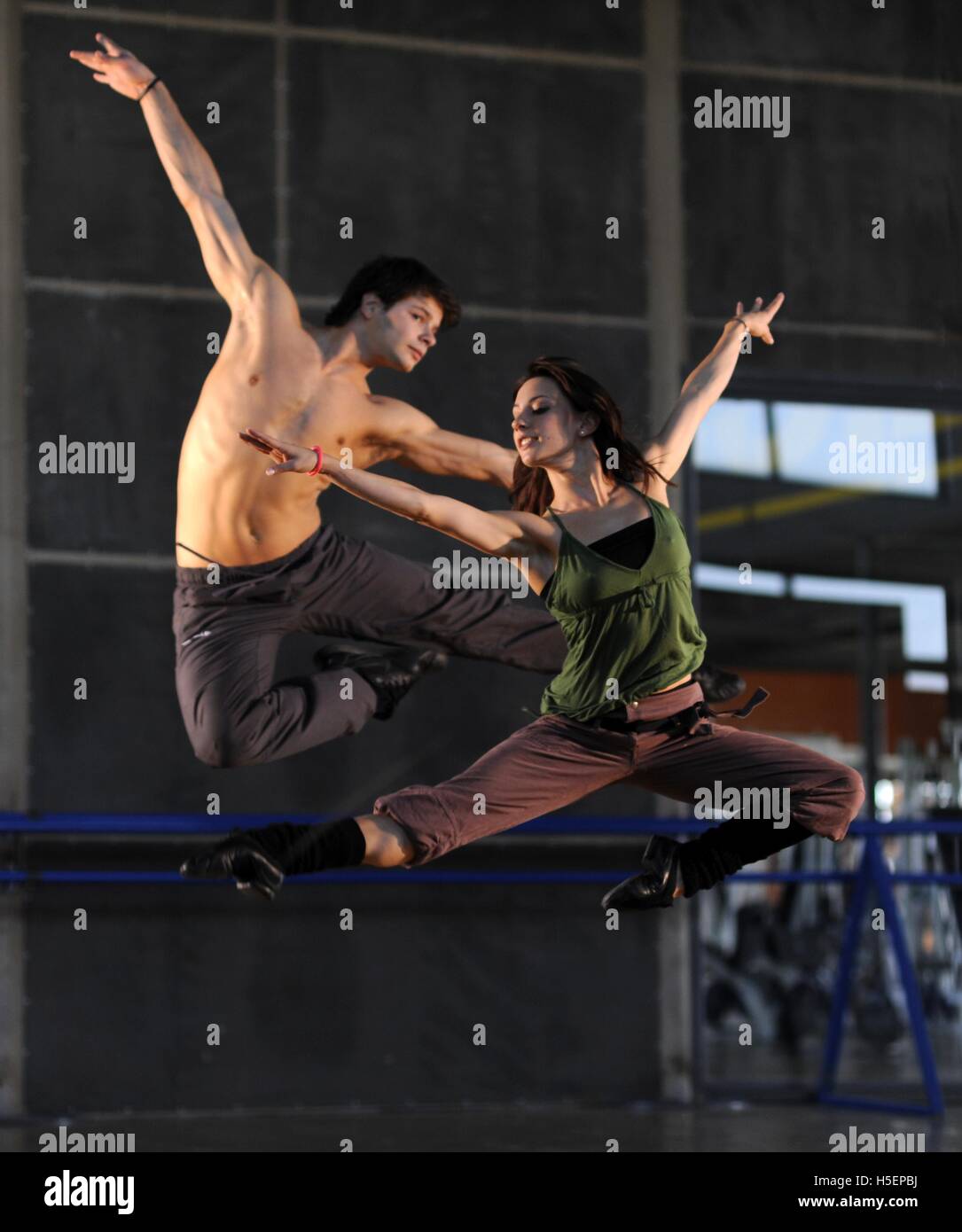 Couple of dancer perform classic dance Pas de Deux musical Stock Photo ...