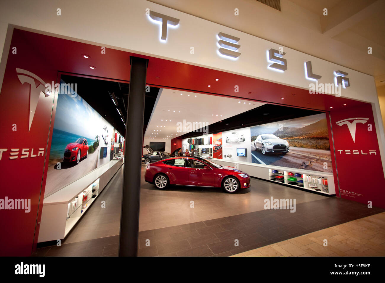 Mission Viejo, California, USA. 18th Mar, 2014. Tesla model S in the ...