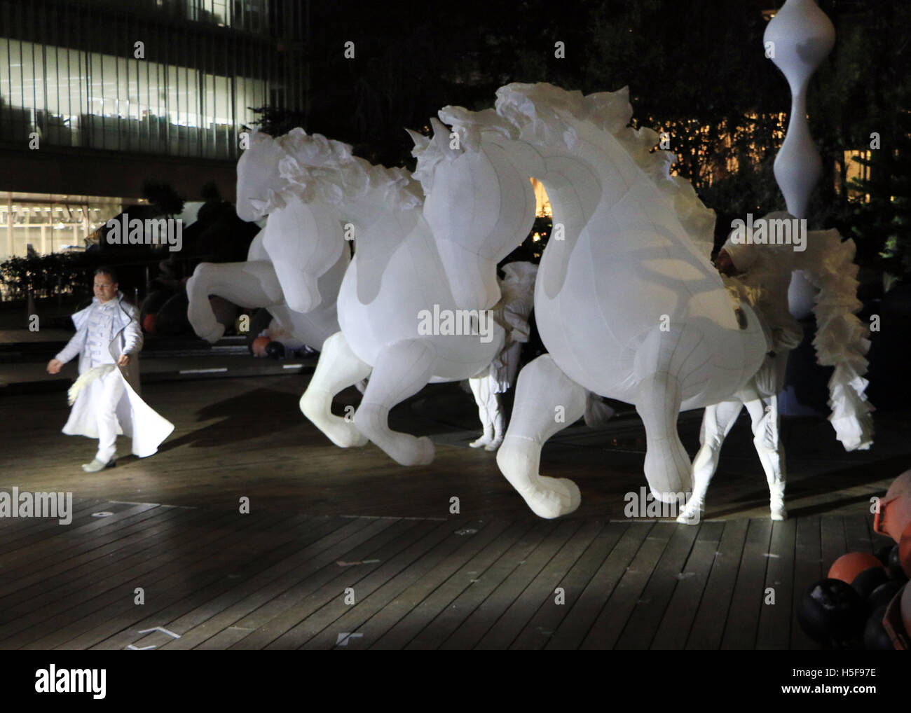 Tokyo, Japan. 20th Oct, 2016. Members of French performance group ...