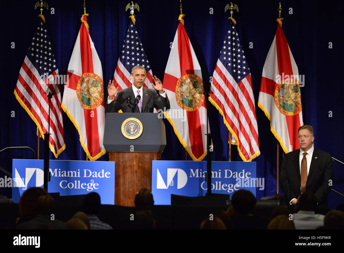 Miami, FL, USA. 20th Oct, 2016. U.S. President Barack Obama speaks ...