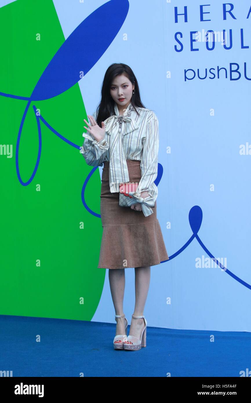 Seoul, Korea. 20th Oct, 2016. Hyun A, Girls generation Hyoyeon, Wonder ...