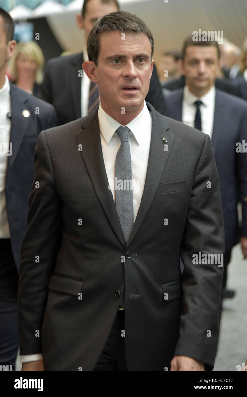 Manuel Valls, Prime Minister of France during a fair tour at the ...