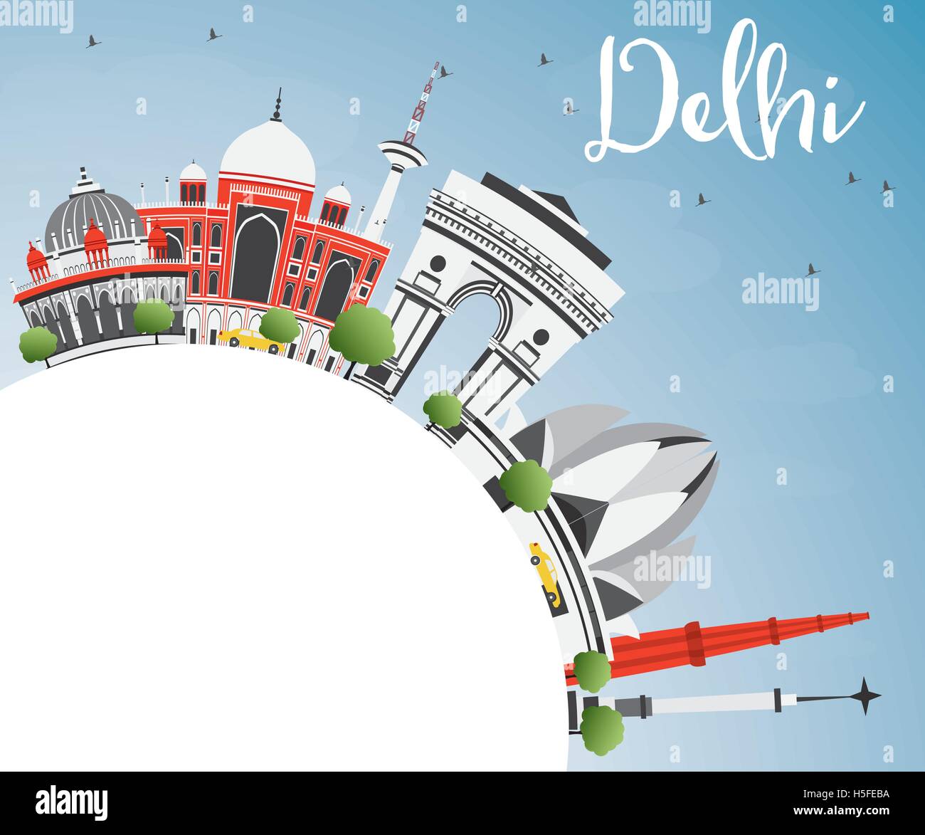 Delhi architecture Stock Vector Images - Alamy