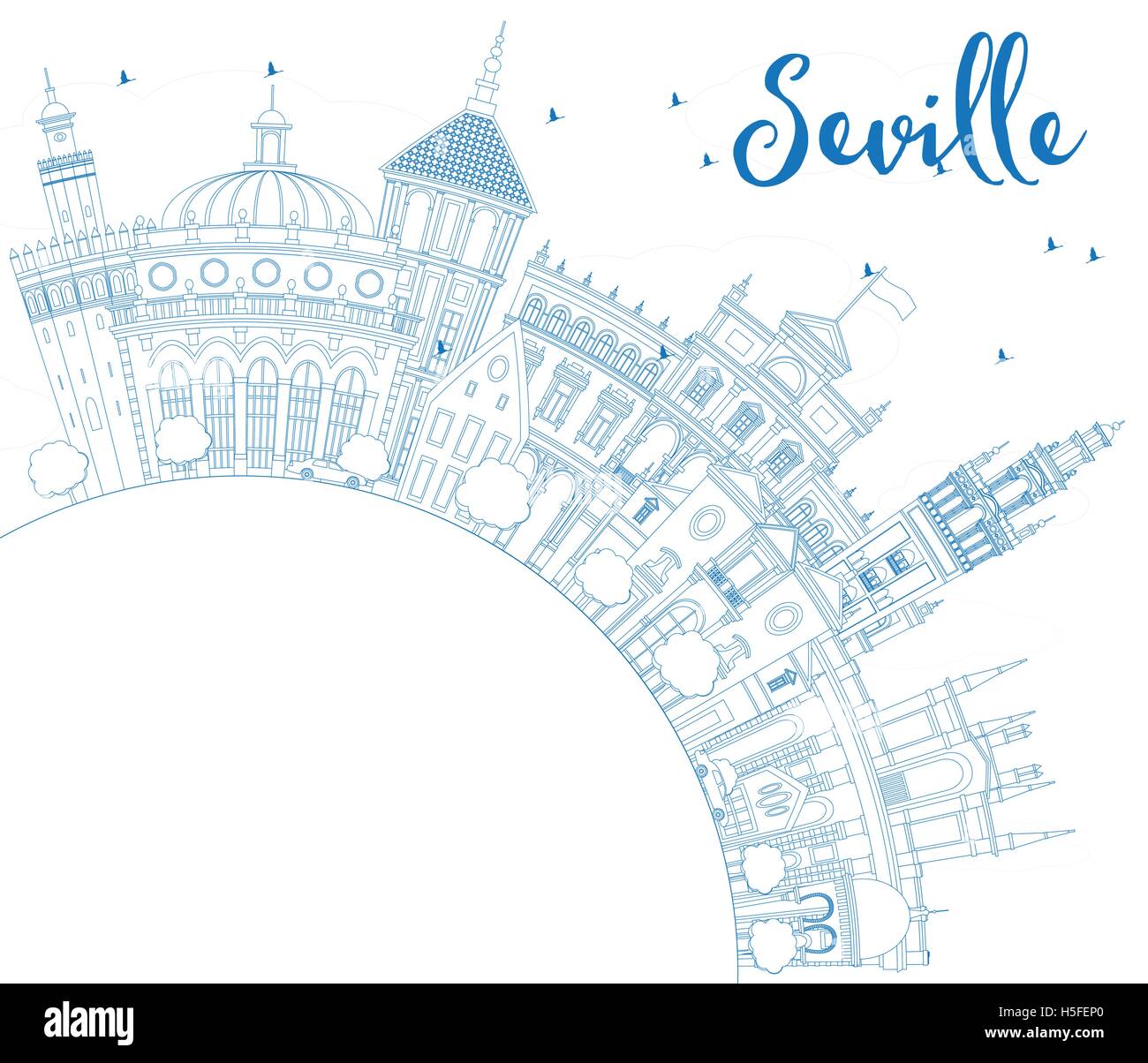 Seville city view Stock Vector Images - Alamy