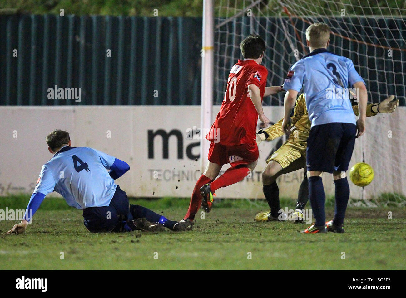 Daniel Charge scores the fifth goal for Redbridge and celebrates ...