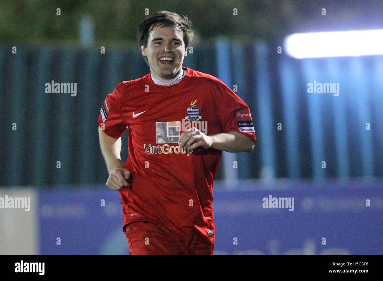 Daniel Charge scores the fifth goal for Redbridge and celebrates ...