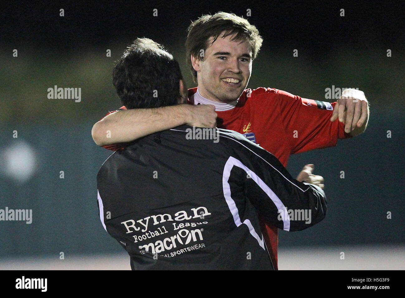 Daniel Charge scores the fifth goal for Redbridge and celebrates ...