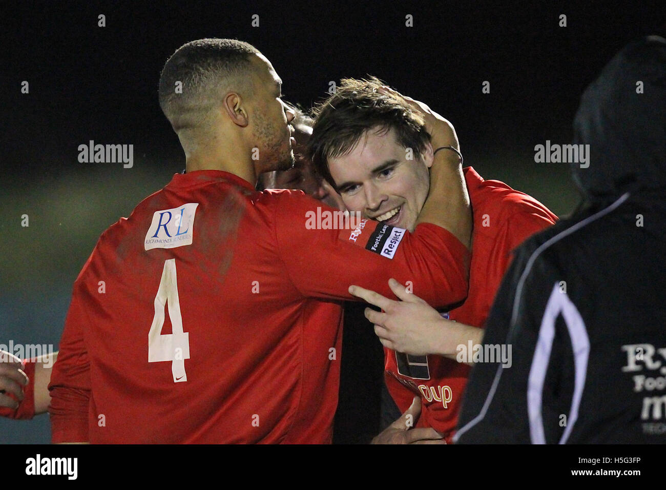 Daniel Charge scores the fifth goal for Redbridge and celebrates ...