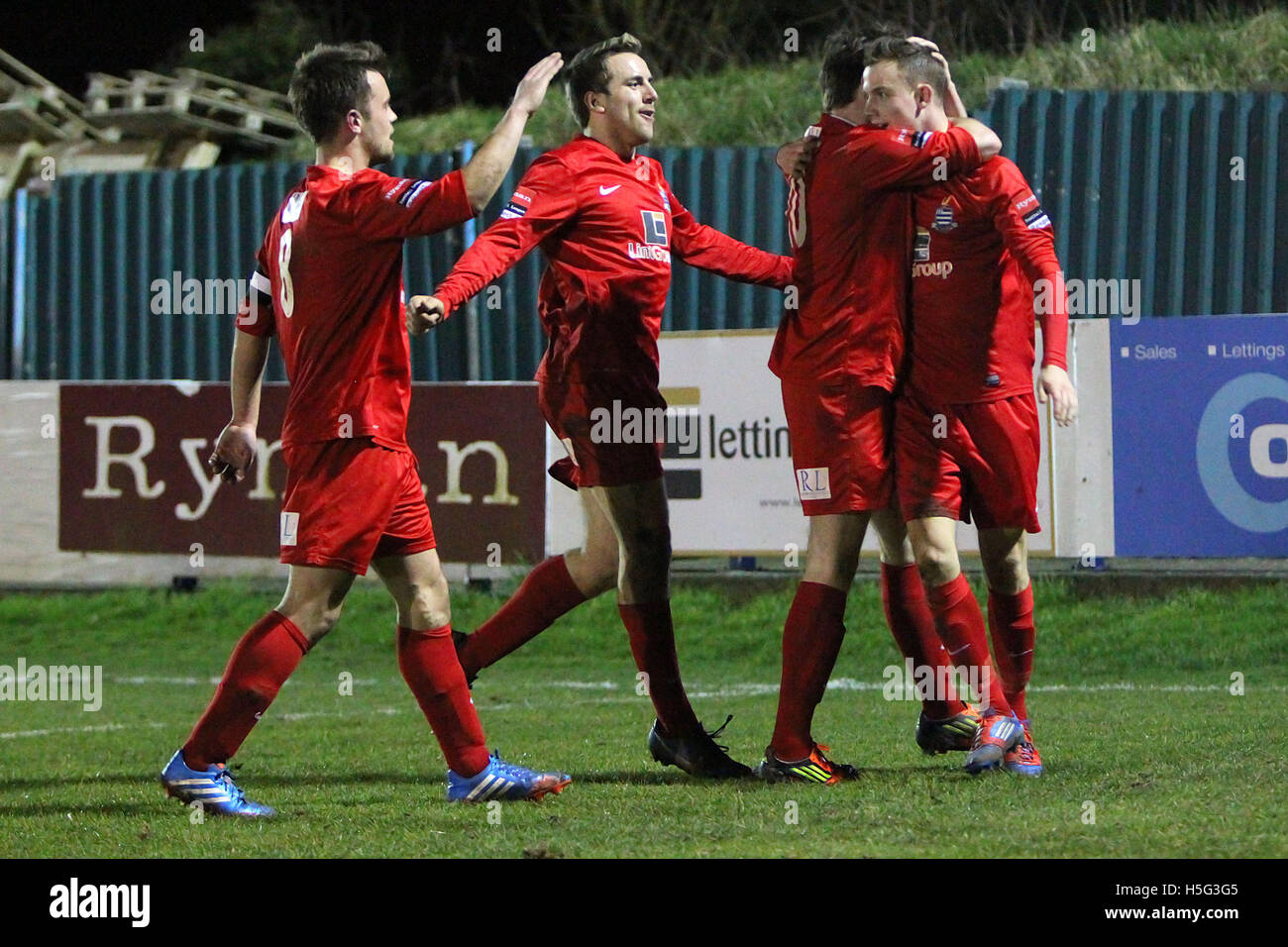 Daniel Charge scores the fourth goal for Barkingside and celebrates ...