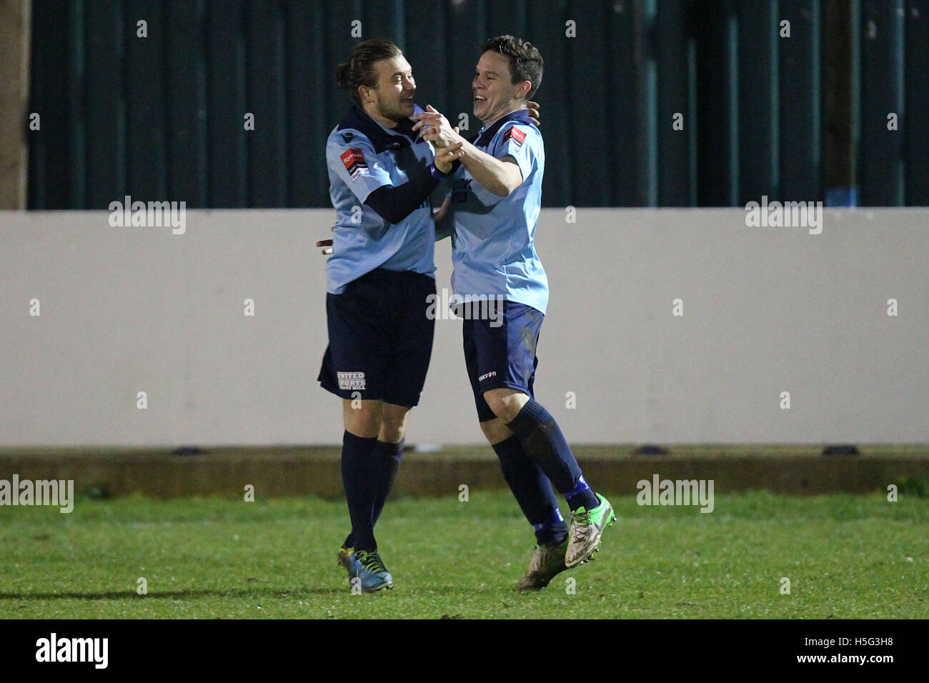 Chas Liddiard scores the second goal for Barkingside and celebrates ...