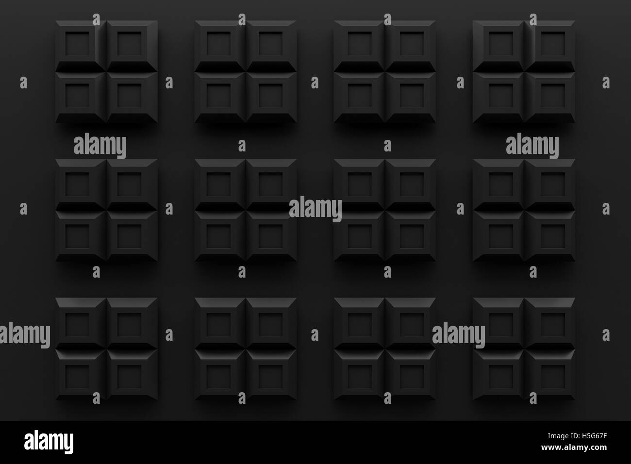 black square block box modern technology black abstract 3d background ...