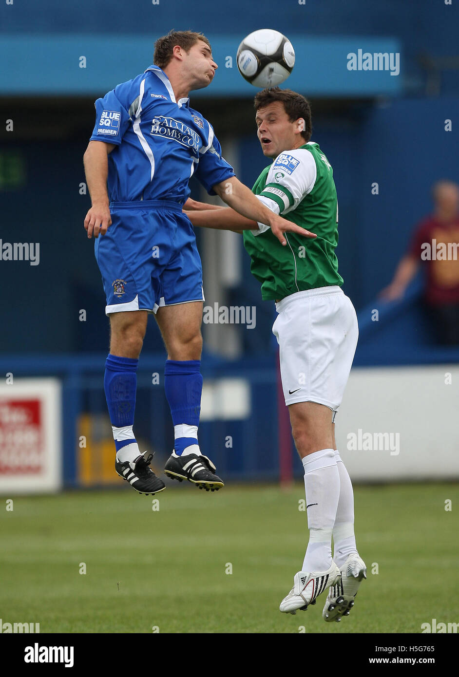 Jamie Taylor of Grays rises above Michael Welch - Grays Athletic vs ...