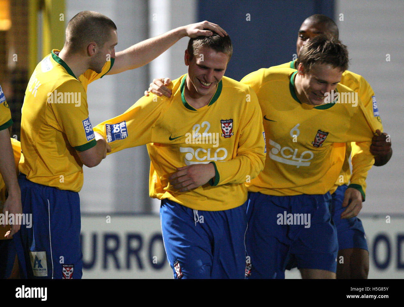 Nicky Wroe of York (22) celebrates his second goal of night 2-0 - Grays ...
