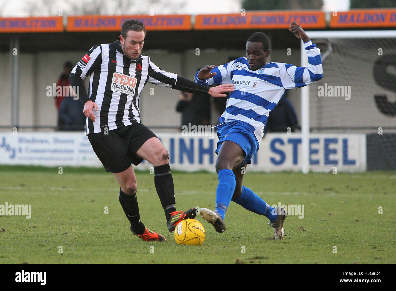 Luke Callander of Heybridge and Alexander Asambi of Ilford - Heybridge ...