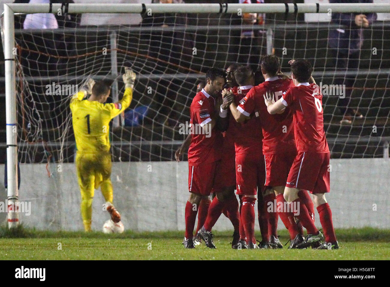 Junior Ogeji-Uzokwe is congratulated on scoring the equalising goal for ...