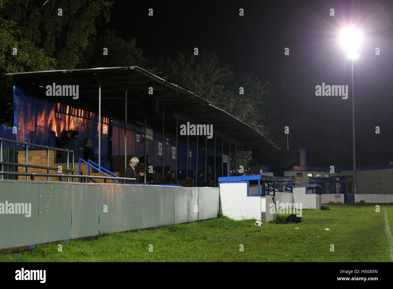General view of the main stand at Oakside Stadium - Redbridge vs Aveley ...