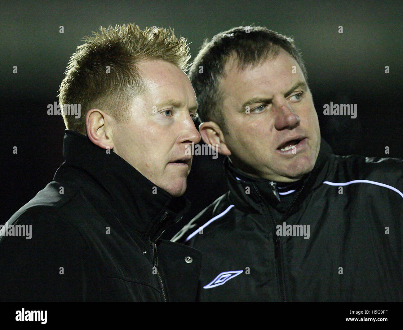 Aldershot manager Gary Waddock (left) and coach Martin Kuhl - Aldershot ...