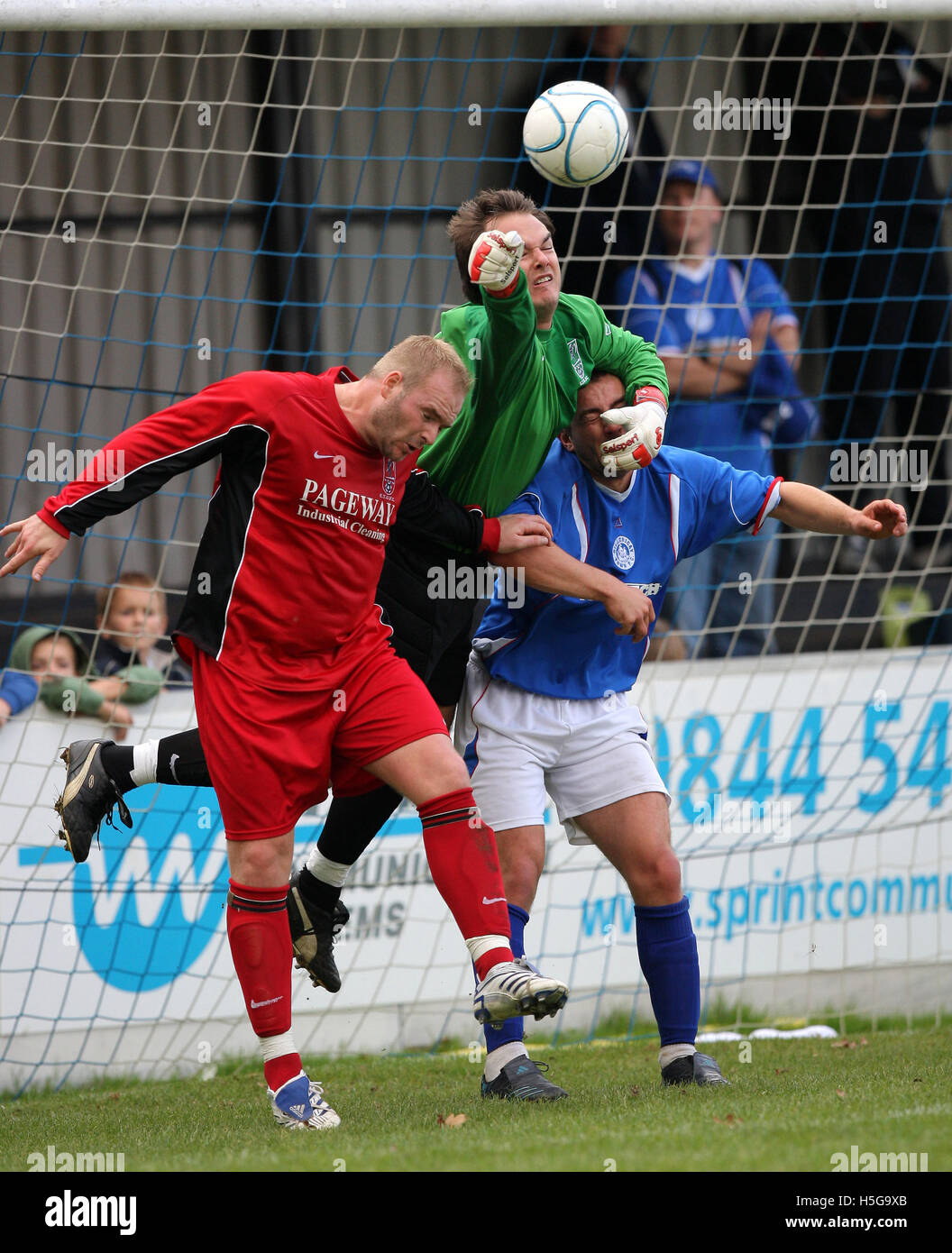 Dave Collis (left) and Shane Dors of East Thurrock combine to thwart ...