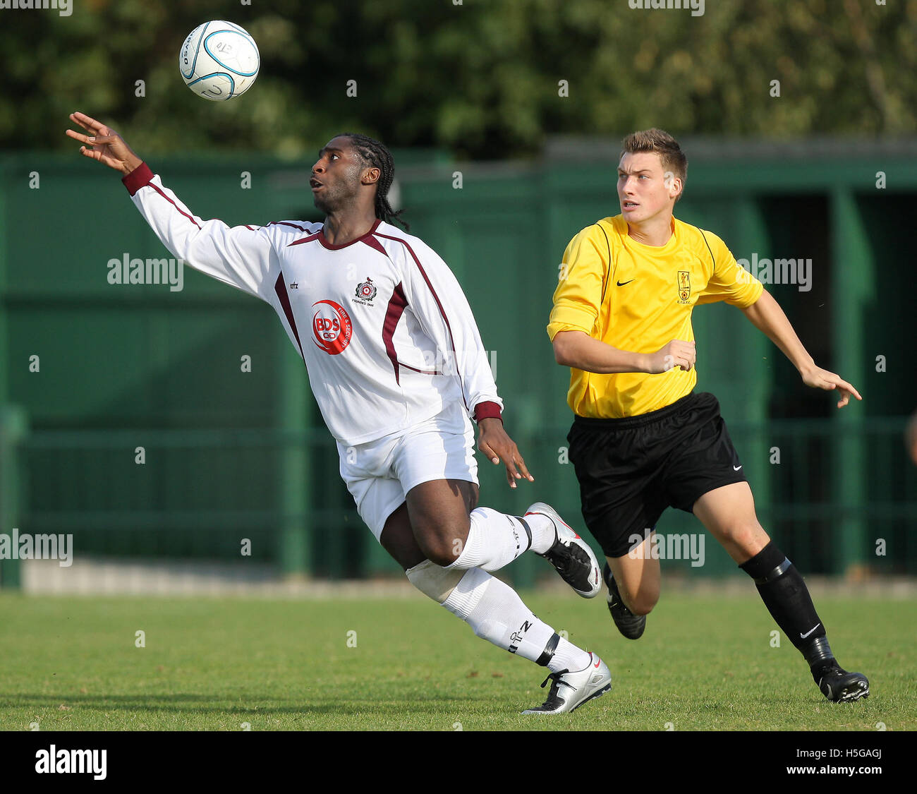 Moses Spencer of Carshalton (left) and Max Cornhill of East Thurrock ...