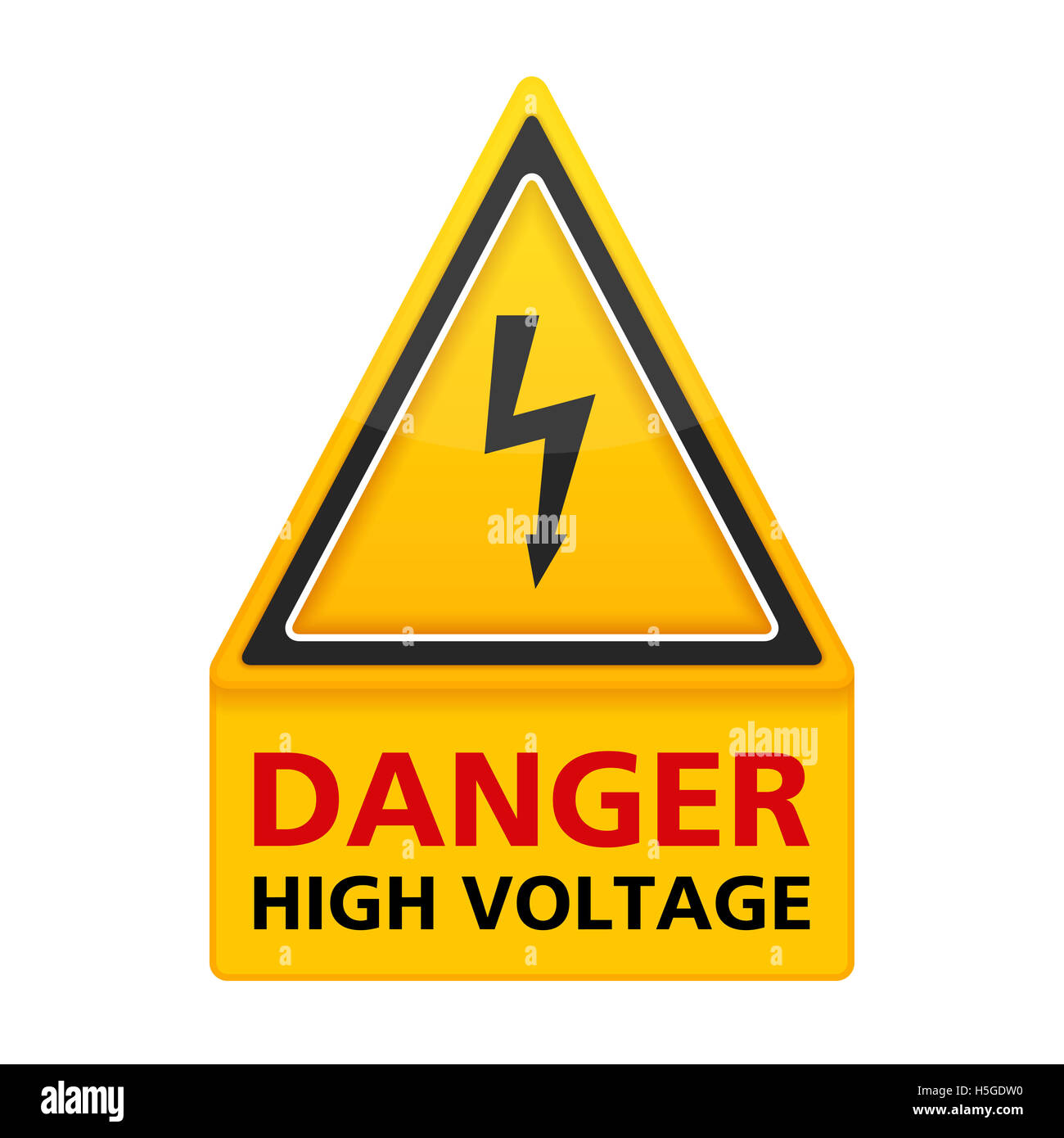 Danger high voltage triangle sign Stock Photo - Alamy