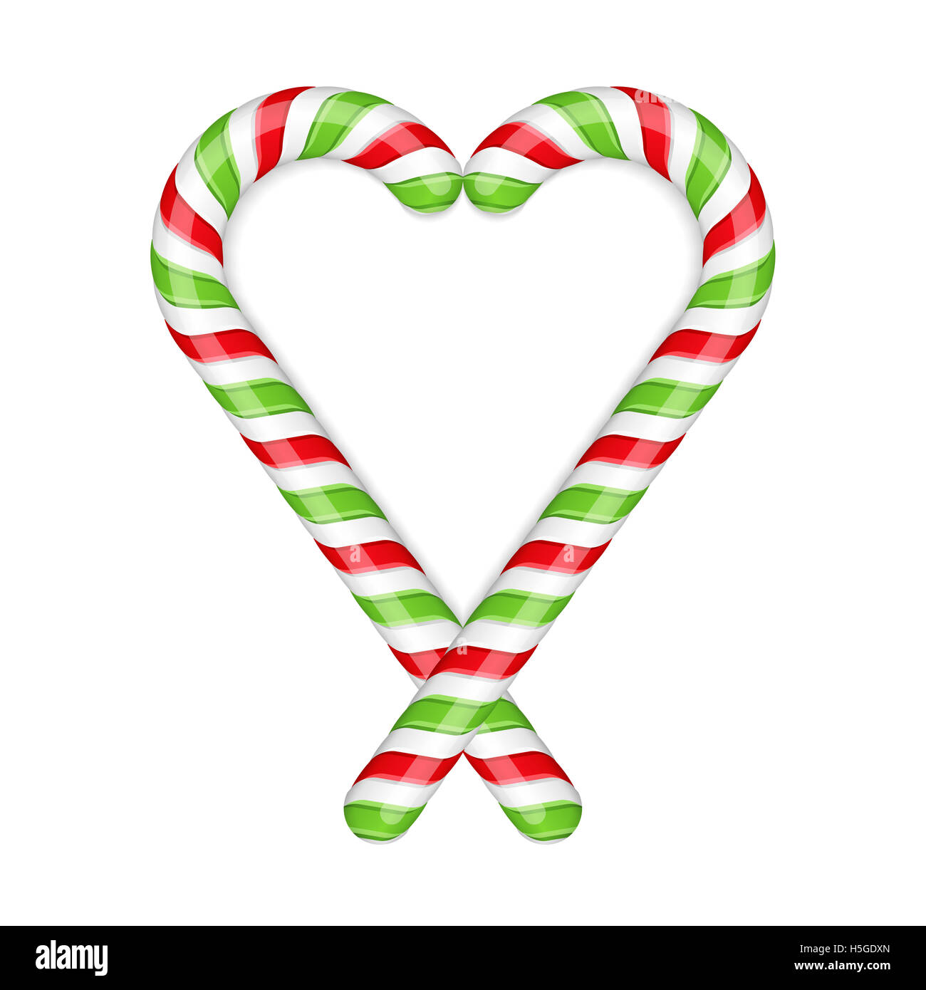 Candy canes heart on white background Stock Photo - Alamy