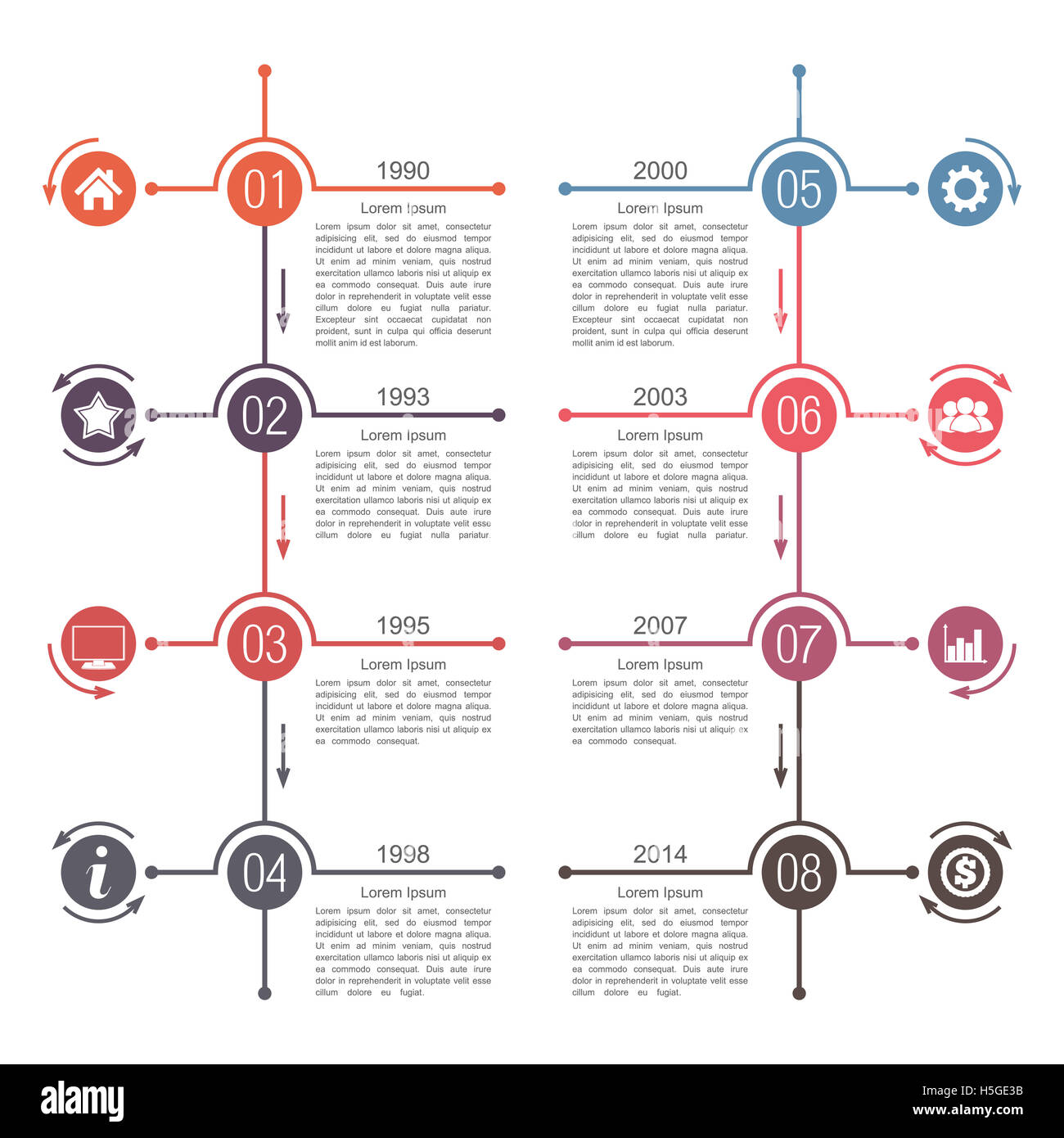 Timeline infographics template Stock Photo - Alamy
