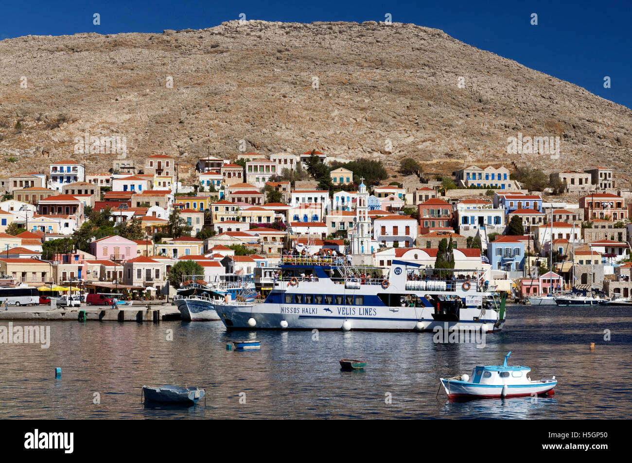Village of Emborio, Chalki Island near Rhodes, Dodecanese Islands ...