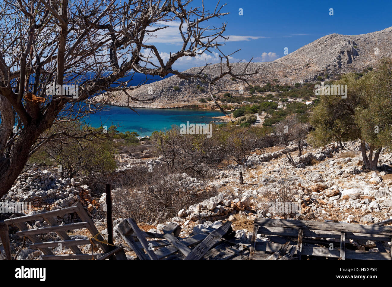 Pondamos or Pontamos Beach, Chalki Island near Rhodes, Dodecanese ...