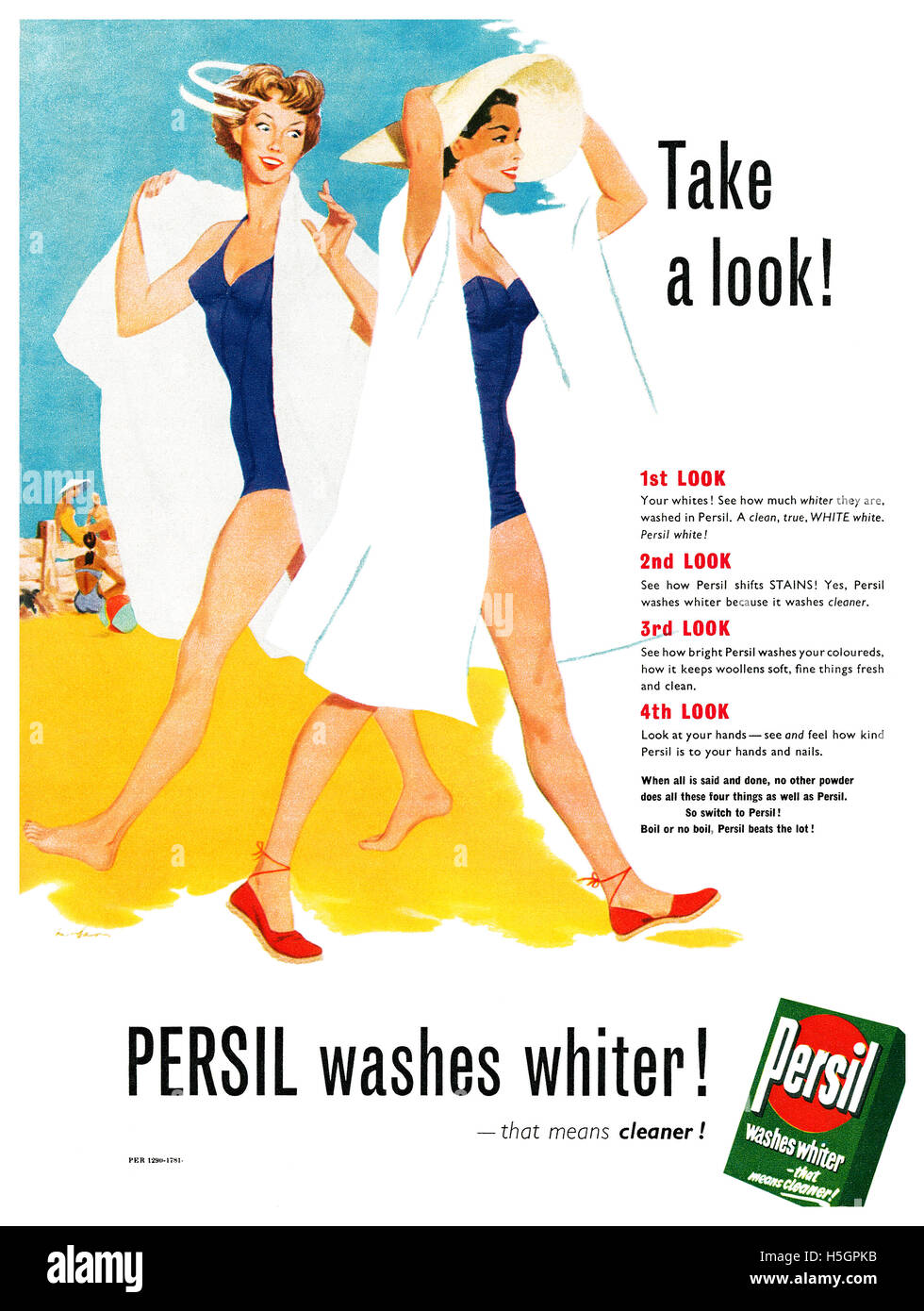 1954 British advertisement for Persil washing powder Stock Photo - Alamy