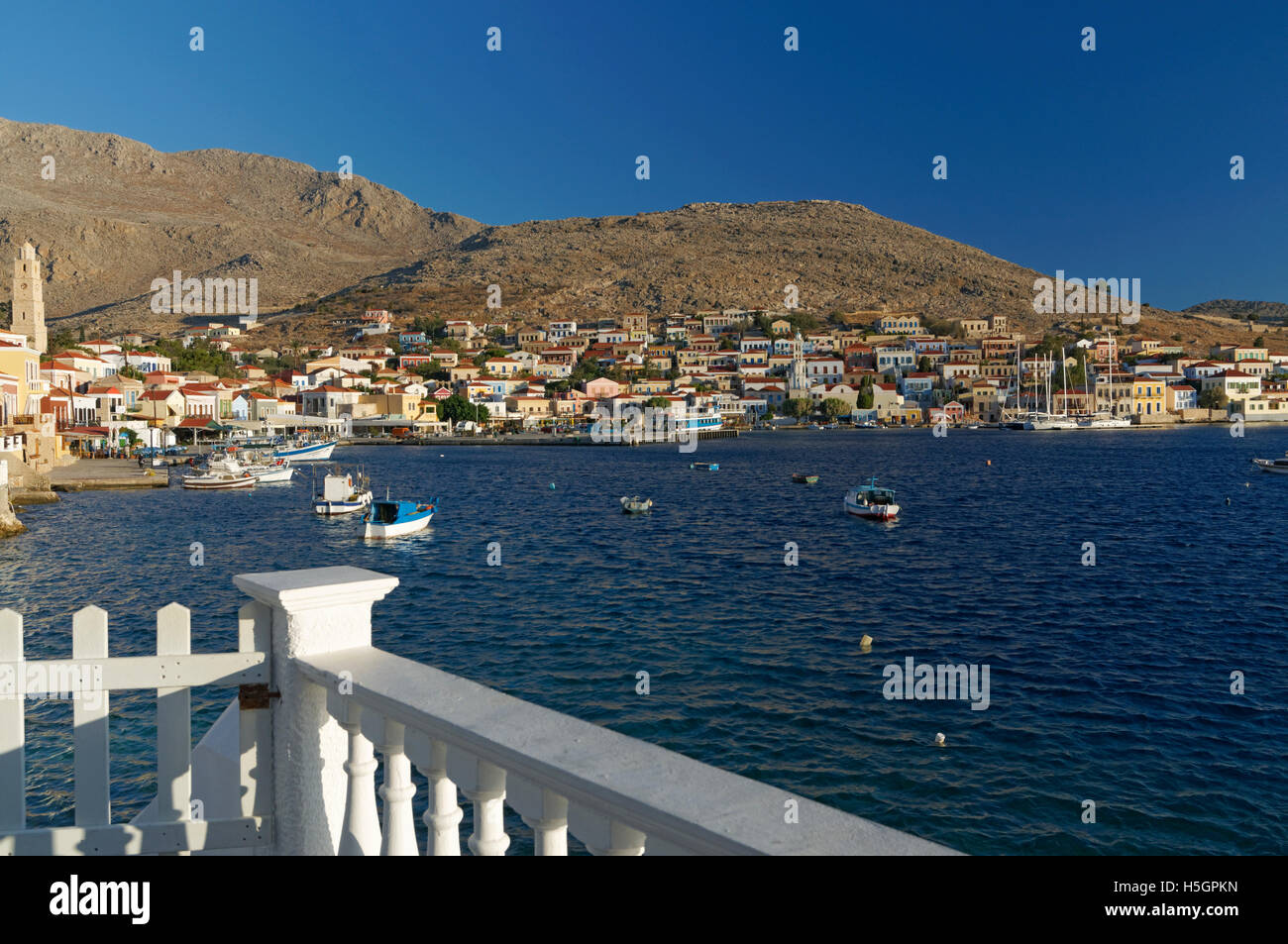 Village of Emborio, Chalki Island near Rhodes, Dodecanese Islands ...