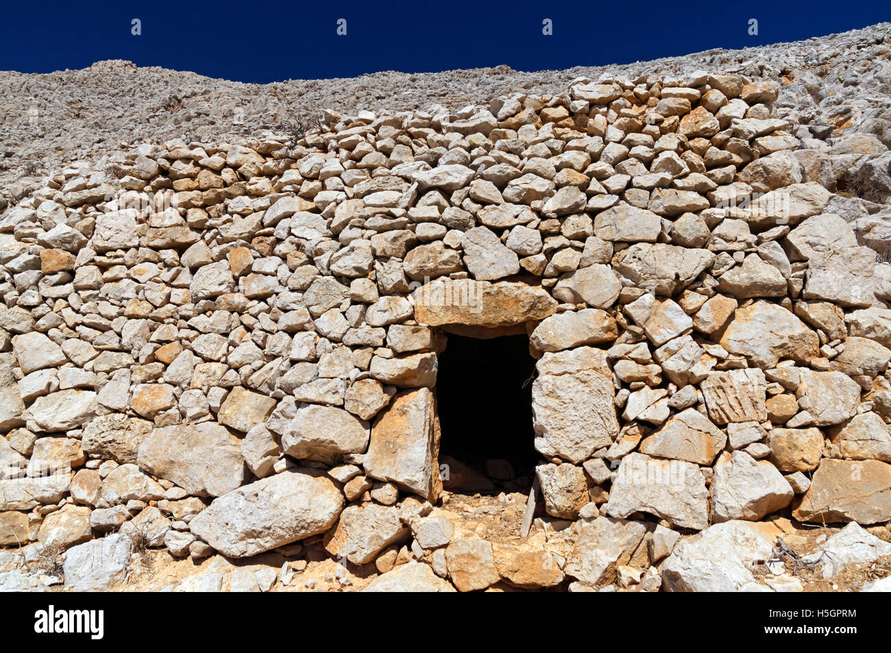 Ancient settlement in the mountainous interior of Chalki Island near ...