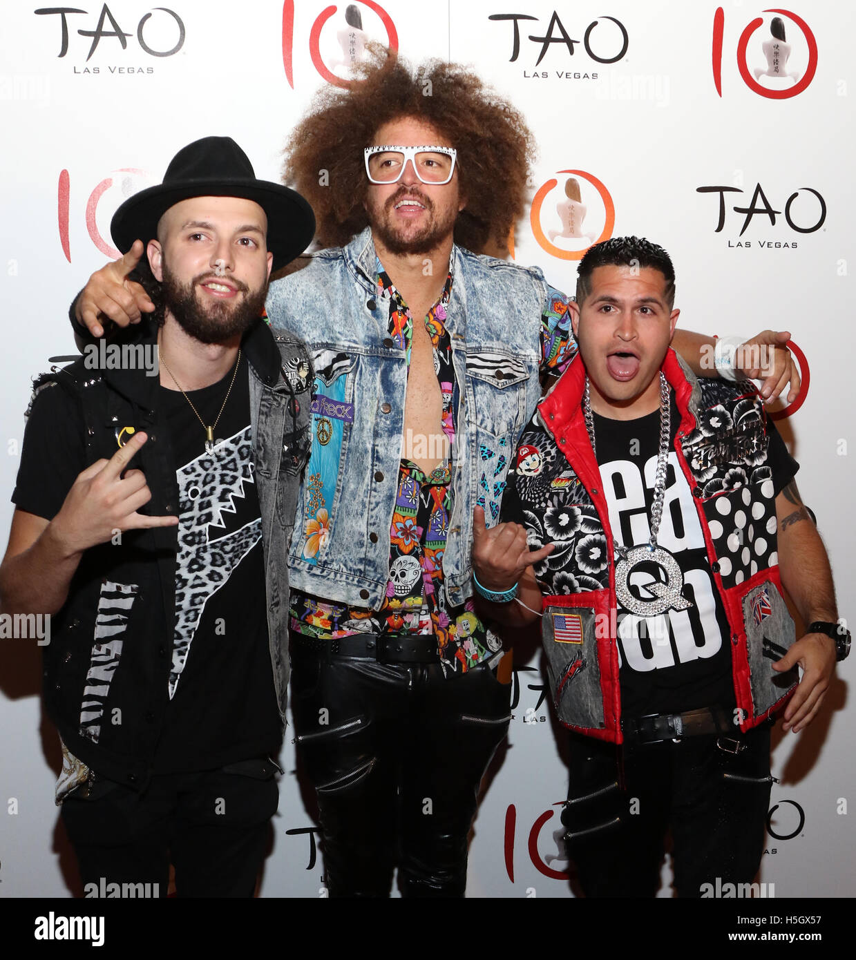 Redfoo (c) and Friends attend the Tao Nightclub Anniversary event at ...