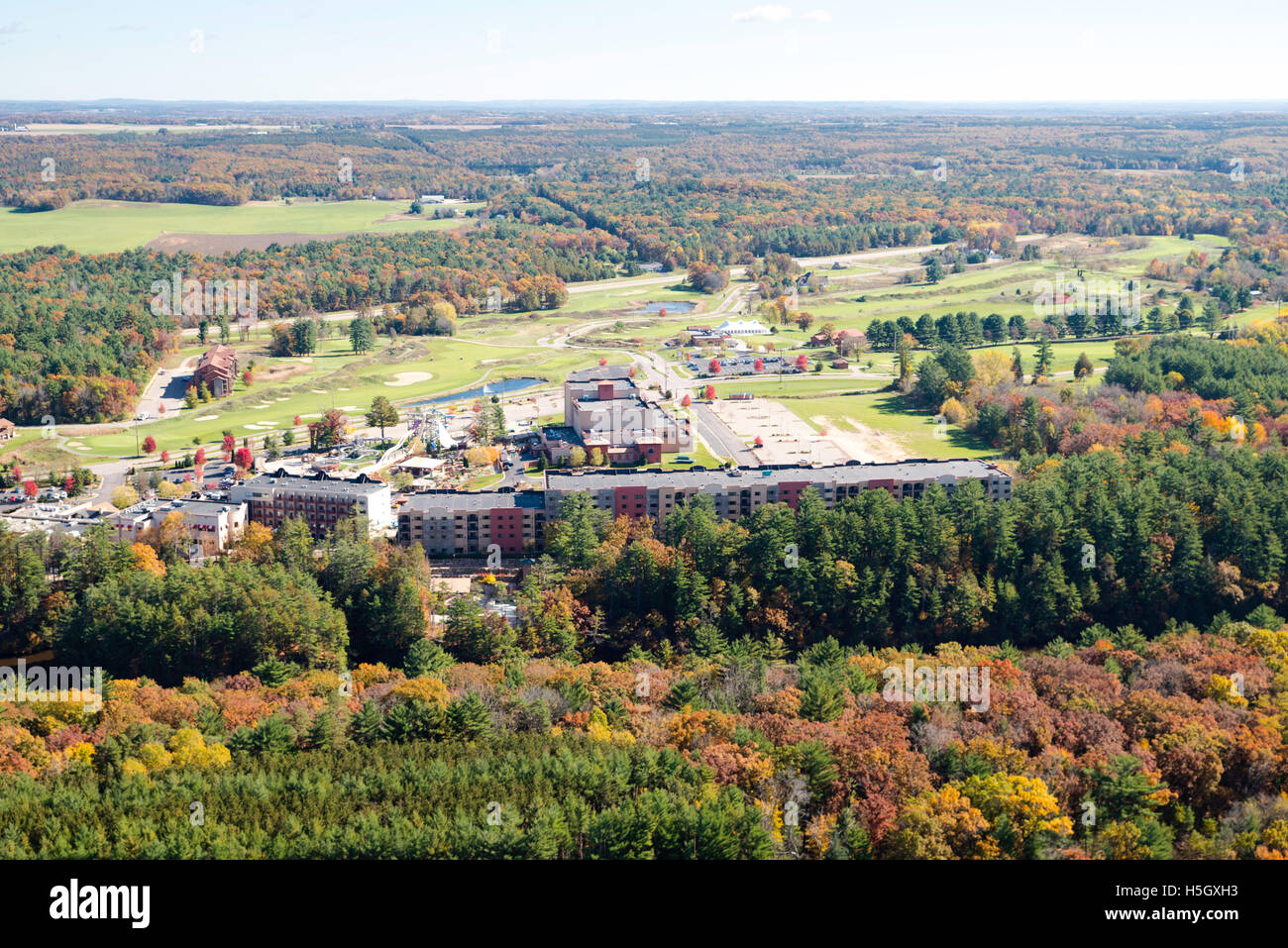 Aerial view of the Dells of the Wisconsin River, just upstream from the ...