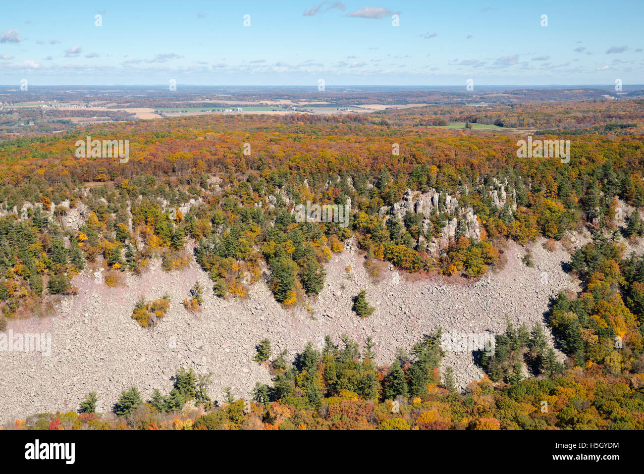Aerial view of of the South Bluff at Devil's Lake State Park near ...