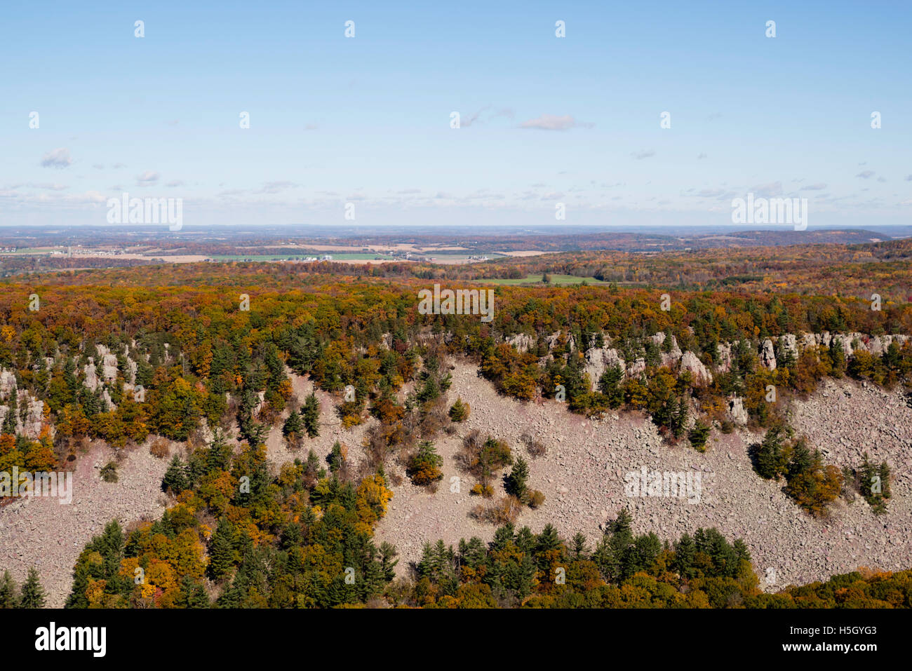 Aerial view of of the South Bluff at Devil's Lake State Park near ...