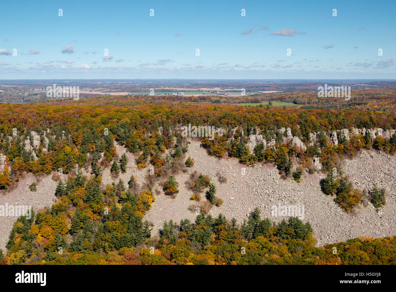 Aerial view of of the South Bluff at Devil's Lake State Park near ...
