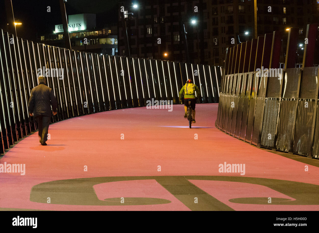 Nelson Street Cycleway, known as the Pink Cycleway, Auckland, North ...