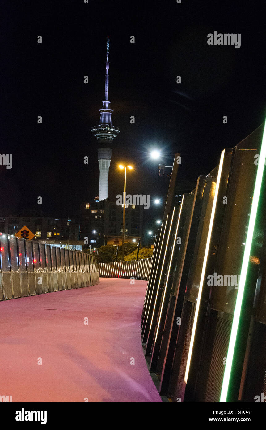 Nelson Street Cycleway, known as the Pink Cycleway, Auckland, North ...