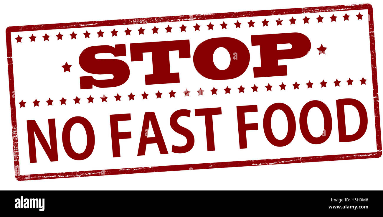 Rubber stamp with text stop no fast food inside, vector illustration ...