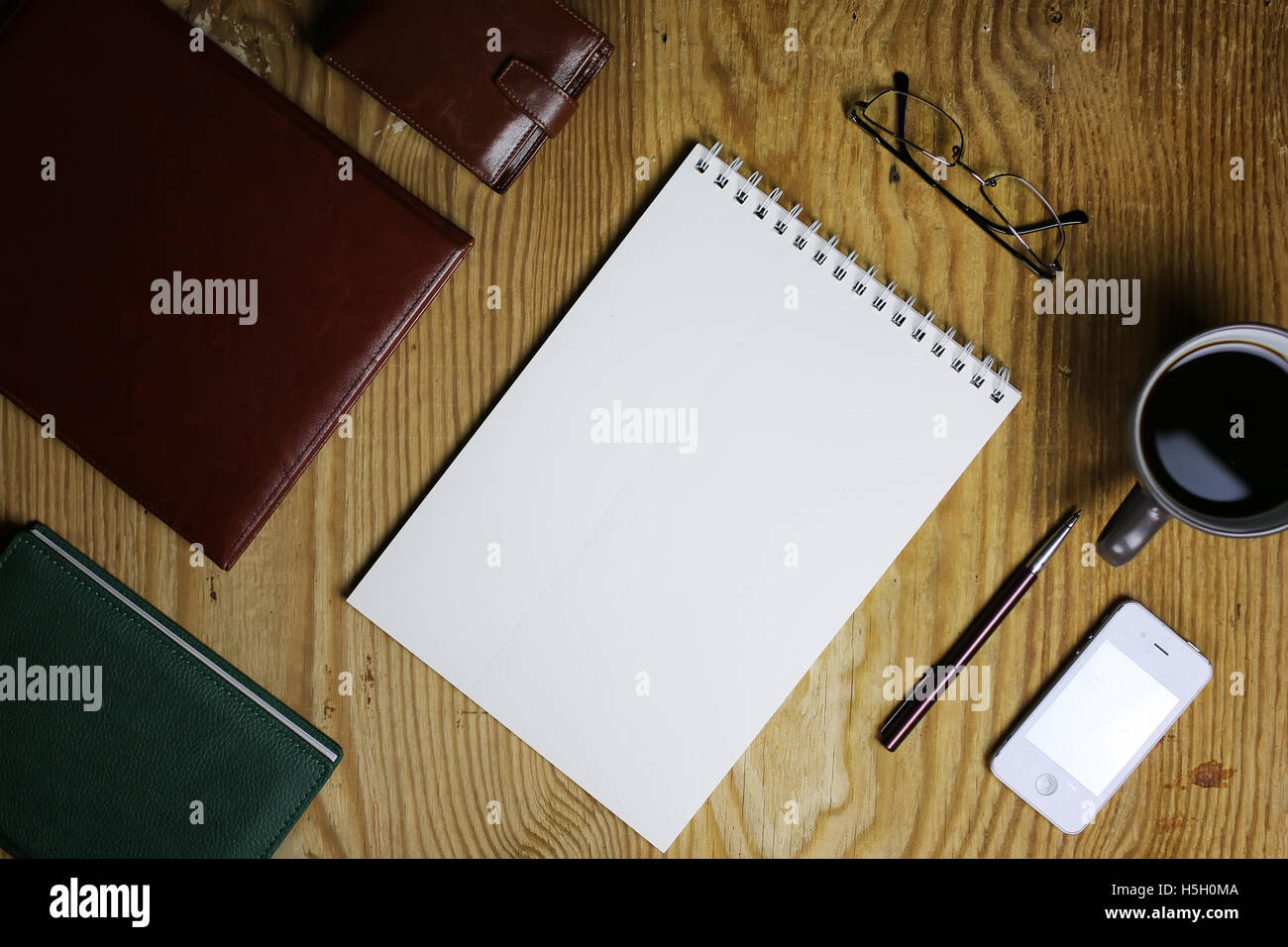 table write hand office view Stock Photo - Alamy
