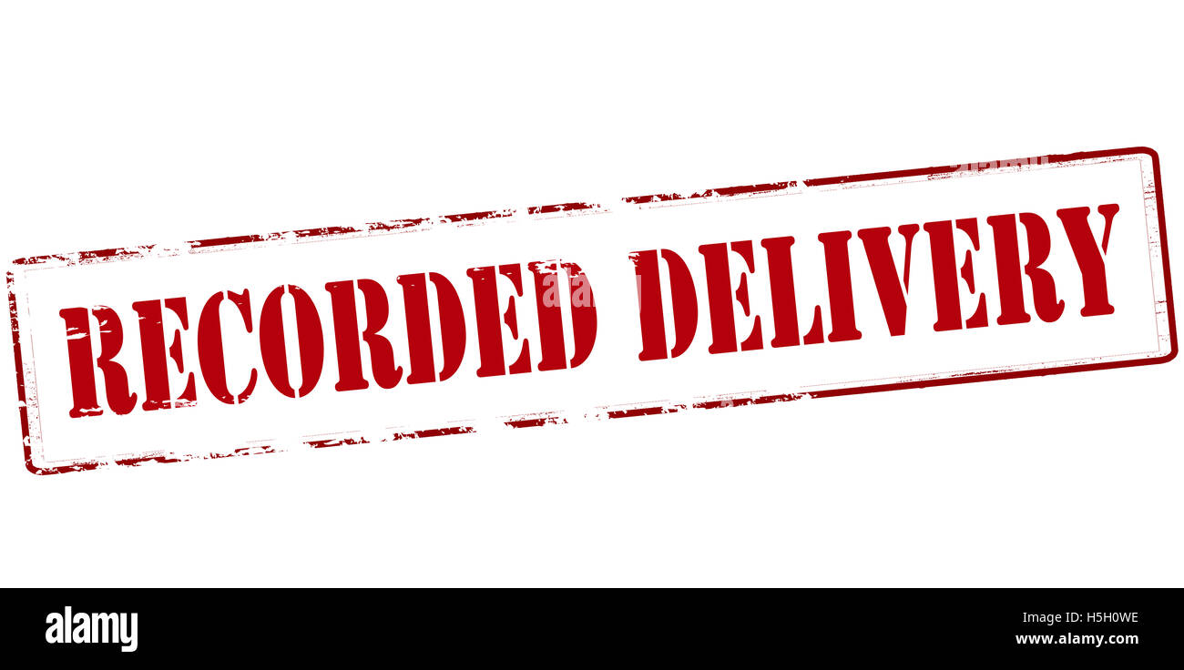 Rubber stamp with text recorded delivery inside, vector illustration ...