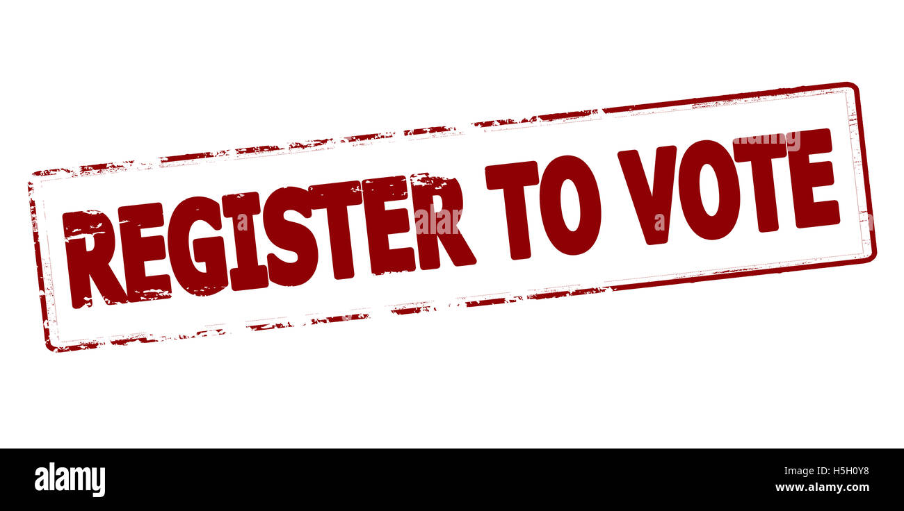 Rubber stamp with text register to vote inside, vector illustration ...