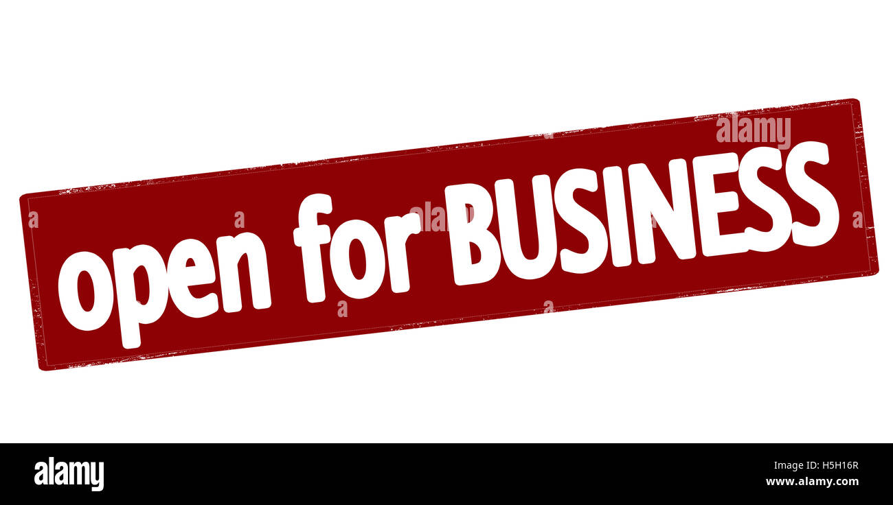 Rubber stamp with text open for businedd inside, vector illustration ...